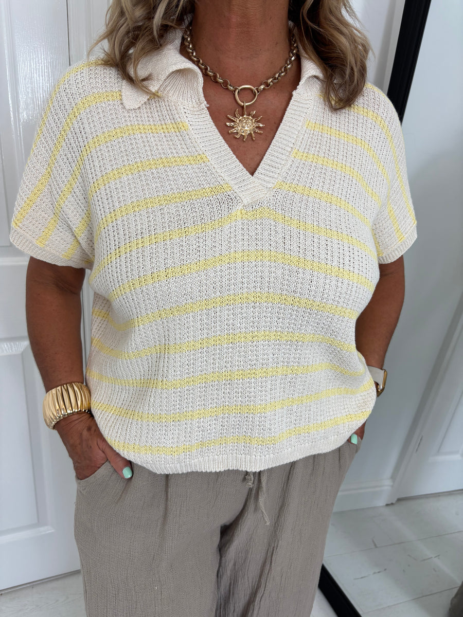 FREYA Cream/Lemon Knit Top – Love Eden Online